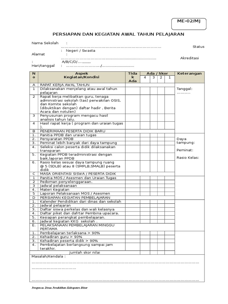 Instrumen Monev | PDF