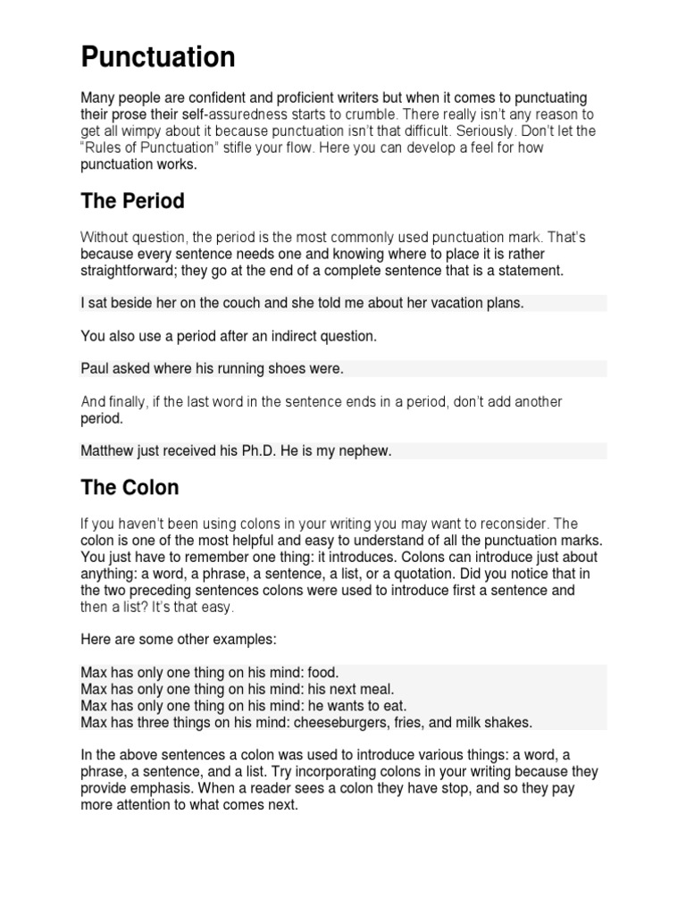 Punctuation: The Period | PDF | Comma | Punctuation