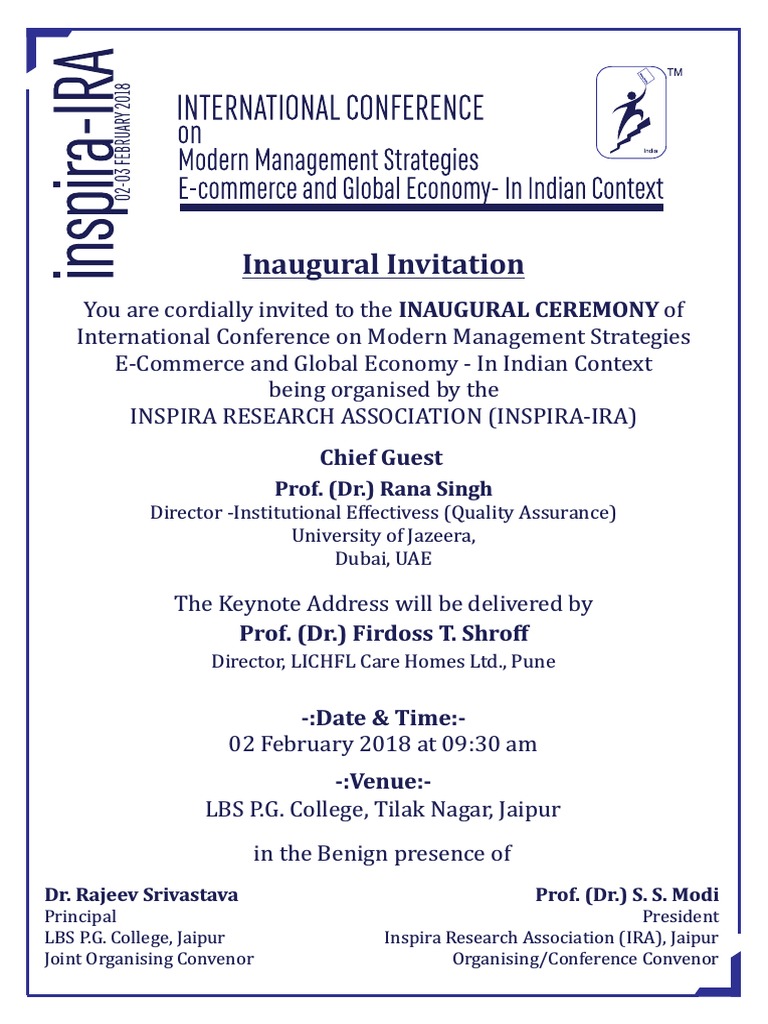 Inaugural Invitation: Chief Guest | PDF