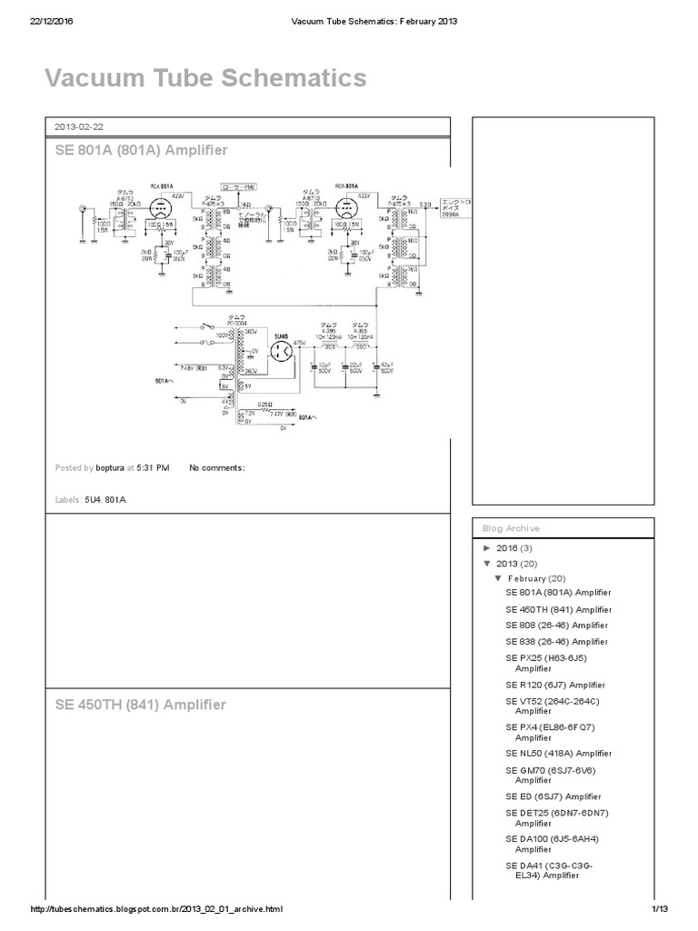 GM70 Tube Amplifier Schematics | PDF