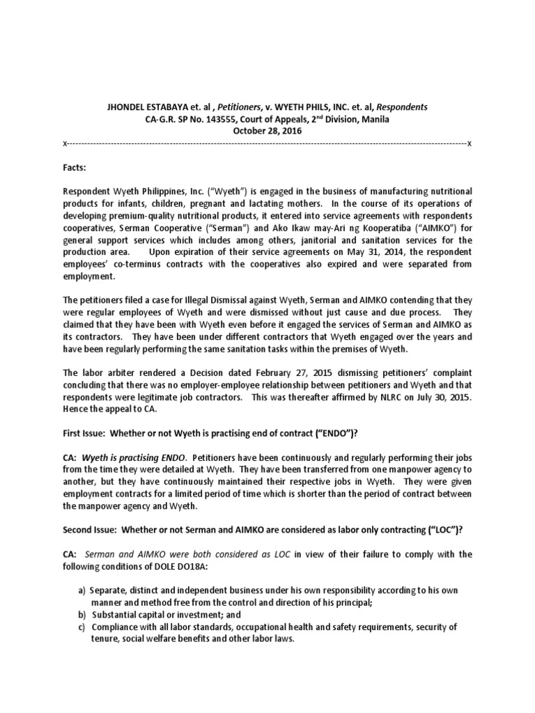 Wyeth Case | PDF | Employment | Virtue