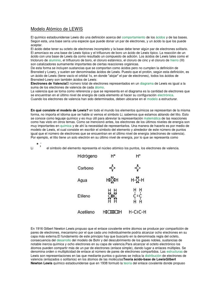 Modelo Atómico de LEWIS | Enlace químico | Enlace covalente