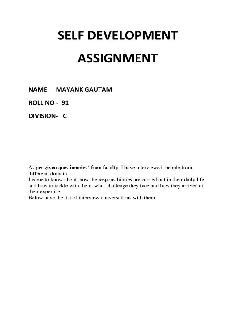 Self Development PDF