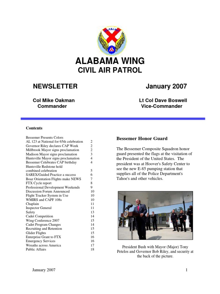 Alabama Wing - Jan 2007 | PDF | Civil Air Patrol | Awards And ...
