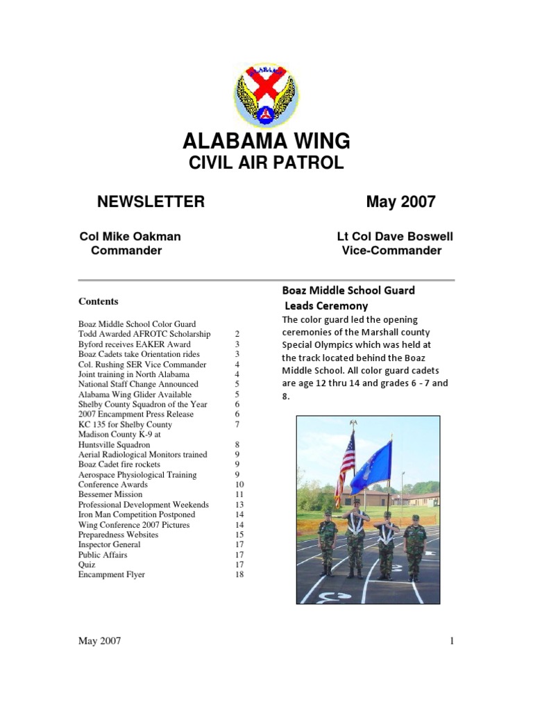Alabama Wing - May 2007 | PDF | Civil Air Patrol | National Weather Service