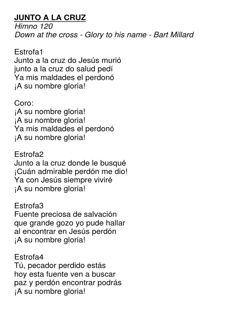 Junto A La Cruz - Letra - Himno 120