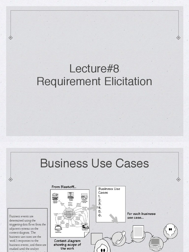 Lecture#8 Requirement Elicitation | PDF | Use Case | Intelligence Analysis