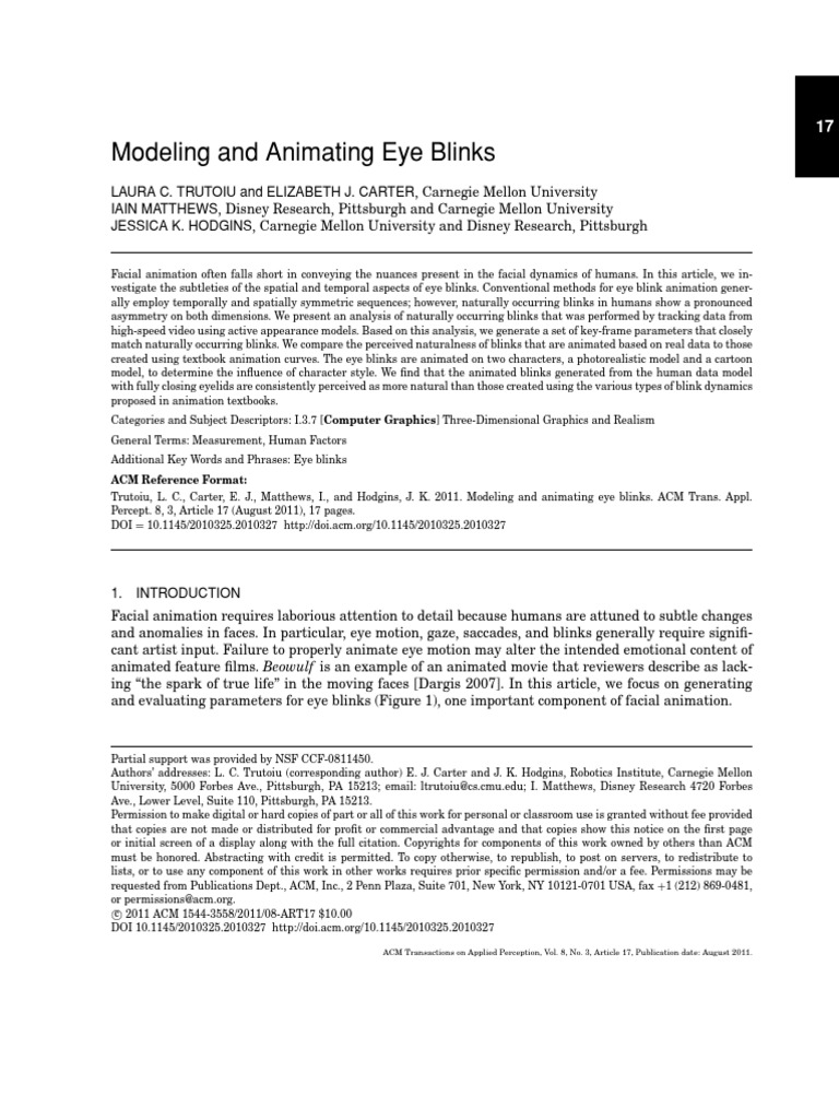 Animating and Tracking Eyes | PDF | Frame Rate | Human Eye