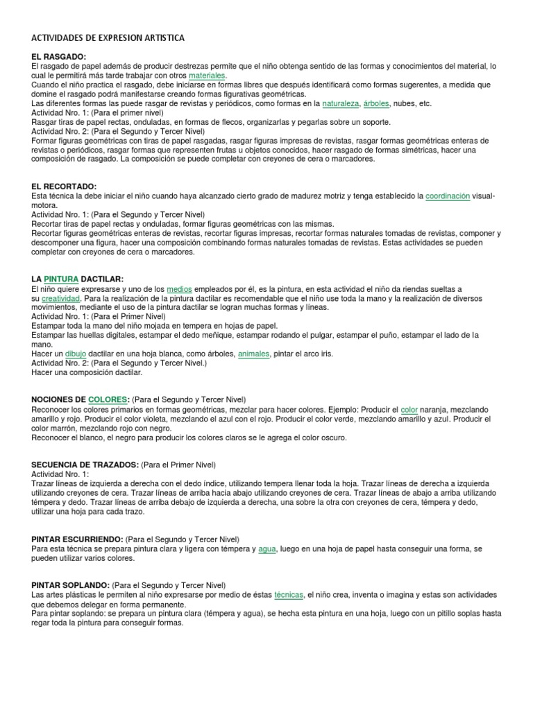 Actividades de Expresion Artistica | PDF | Color | Rojo