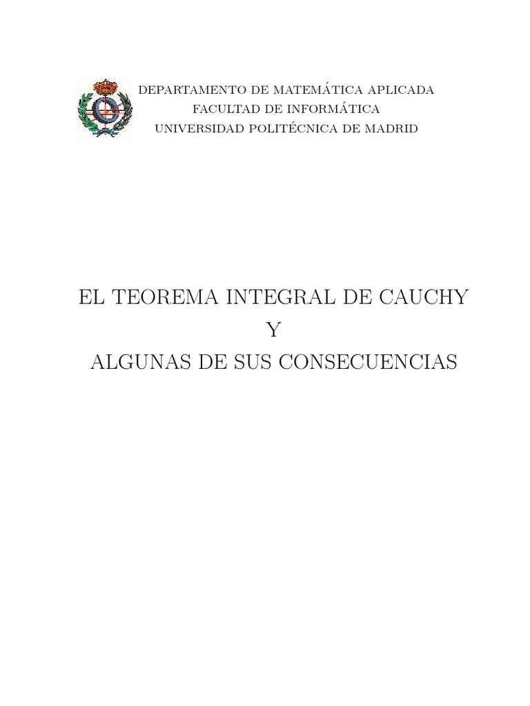 El Teorema Integral de Cauchy PDF | PDF | Integral | Curva