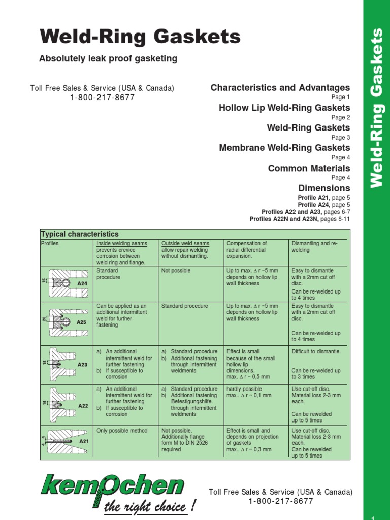 Weld-Ring Gaskets: Absolutely Leak Proof Gasketing | PDF | Mechanical Engineering | Industrial ...