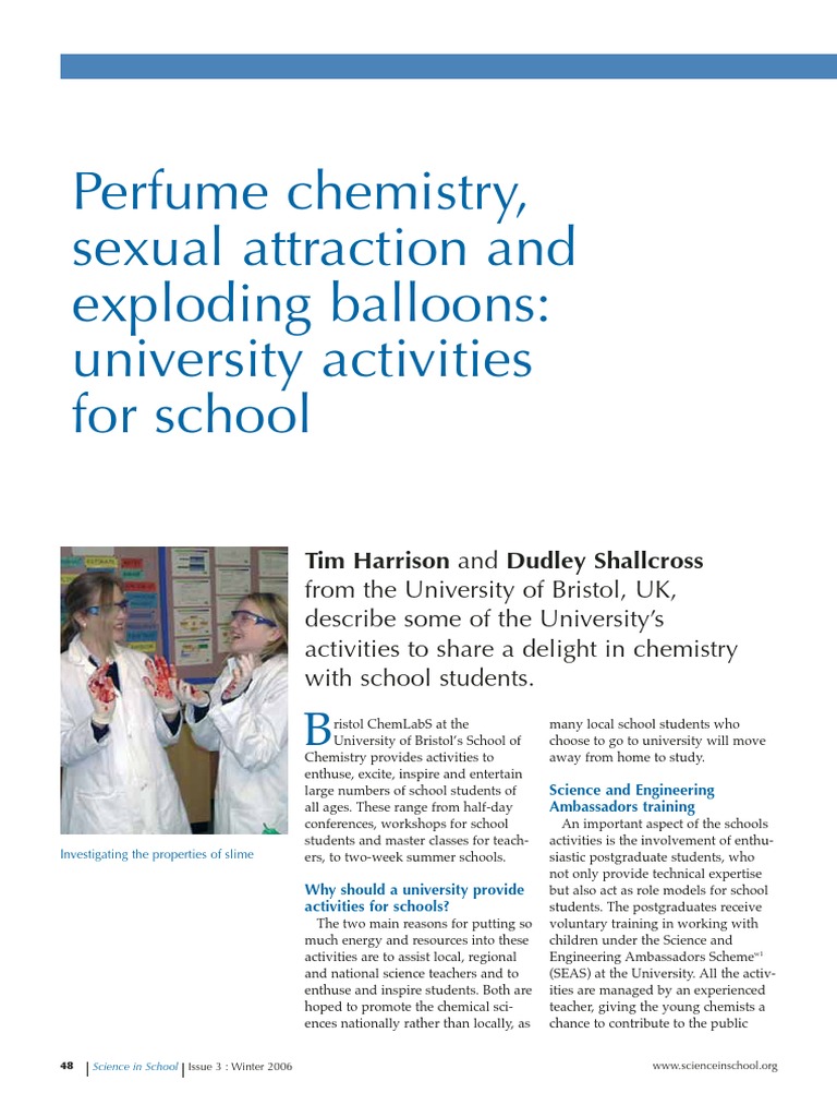 Perfume Chemistry, Sexual Attraction and Exploding Balloons: University ...