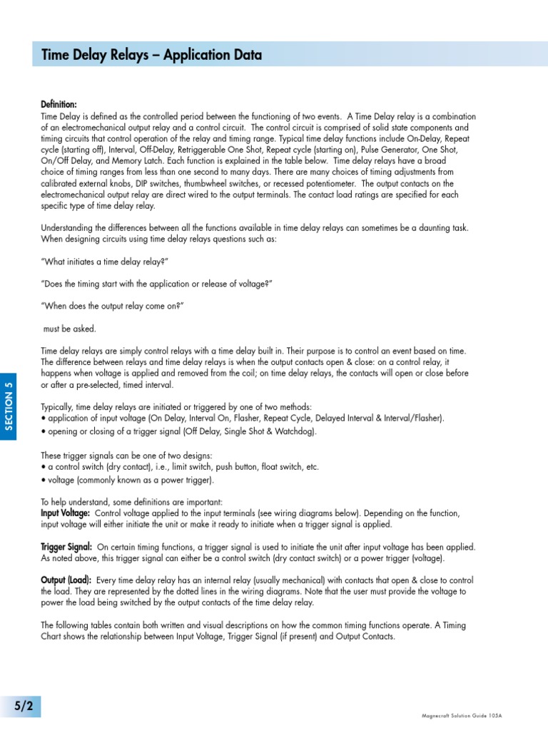 Time Delay Relays - Understanding Their Functions | PDF | Relay | Switch