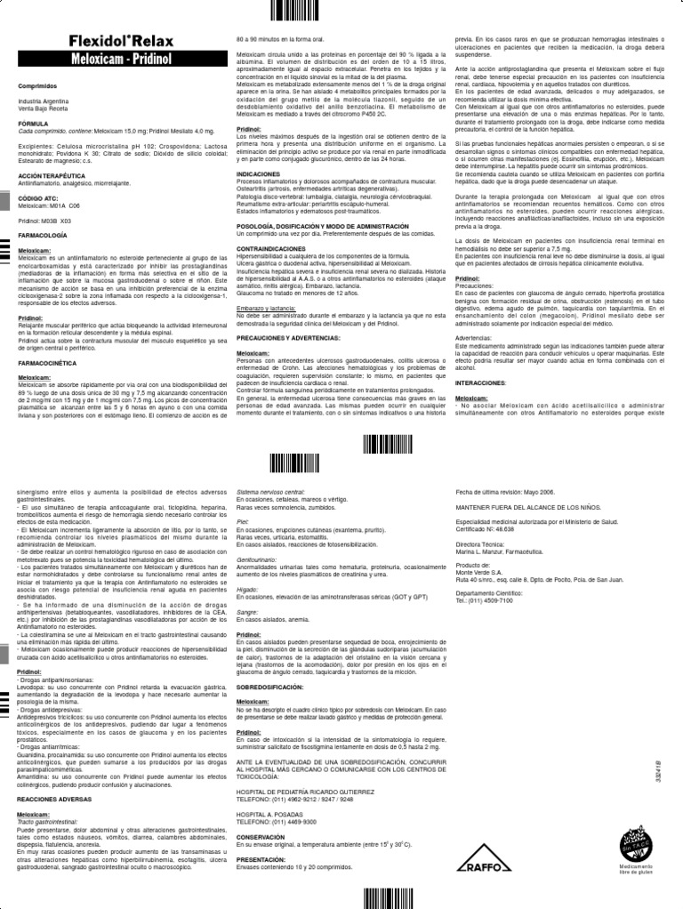 33241b Flexidol Relax Prospecto | PDF | Droga anti-inflamatoria libre ...