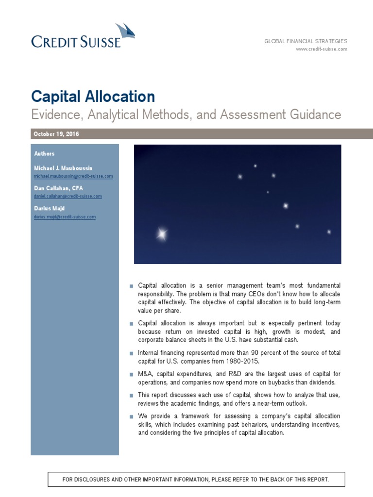 Capital Allocation | PDF | Share Repurchase | Investing