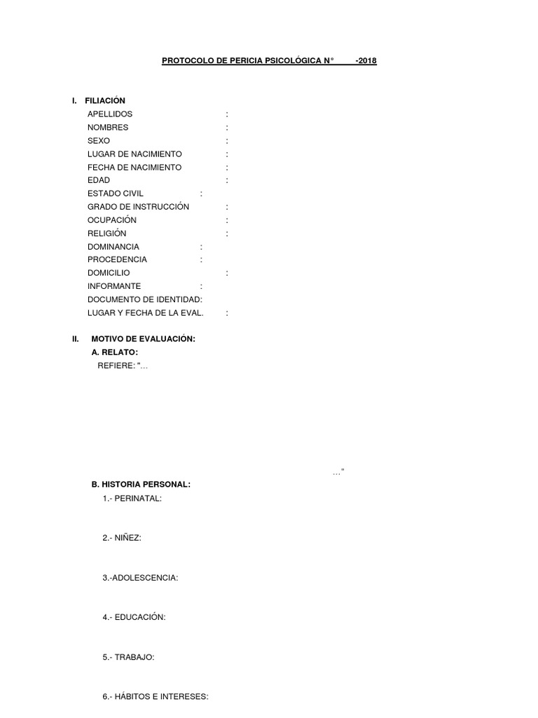 Protocolo de Pericia Psicologica | PDF