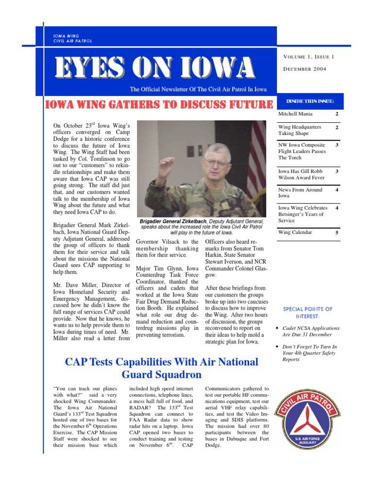 Iowa Wing - Dec 2004 | PDF | Cadet Grades And Insignia Of The Civil Air ...