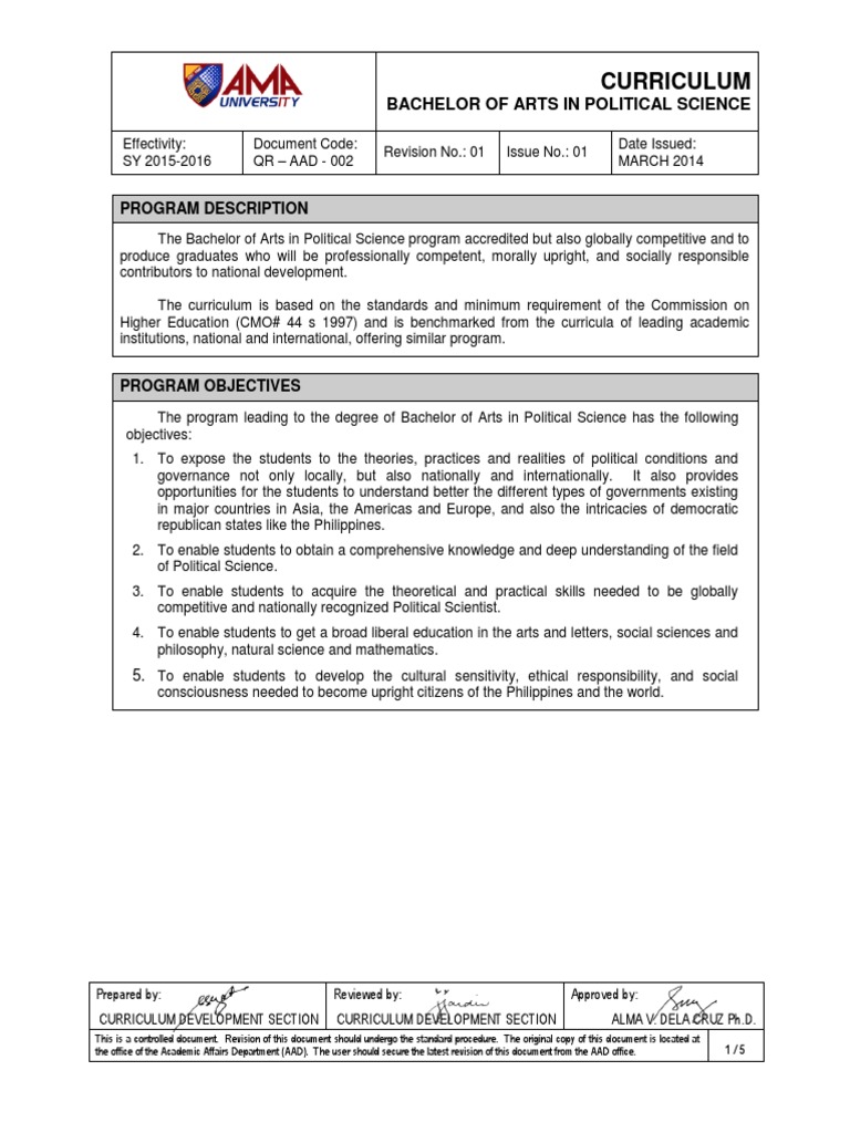Ab Political Science Curriculum | PDF | Curriculum | Political Science