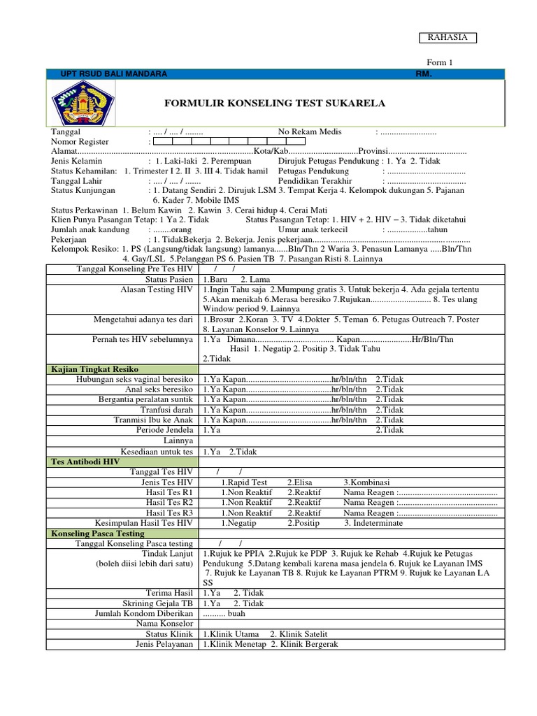 12.2 Formulir Konseling 1 | PDF