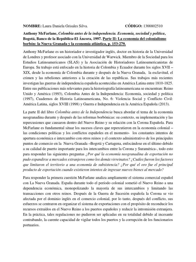 Anthony Mcfarlane | PDF | Colonialismo | Colombia