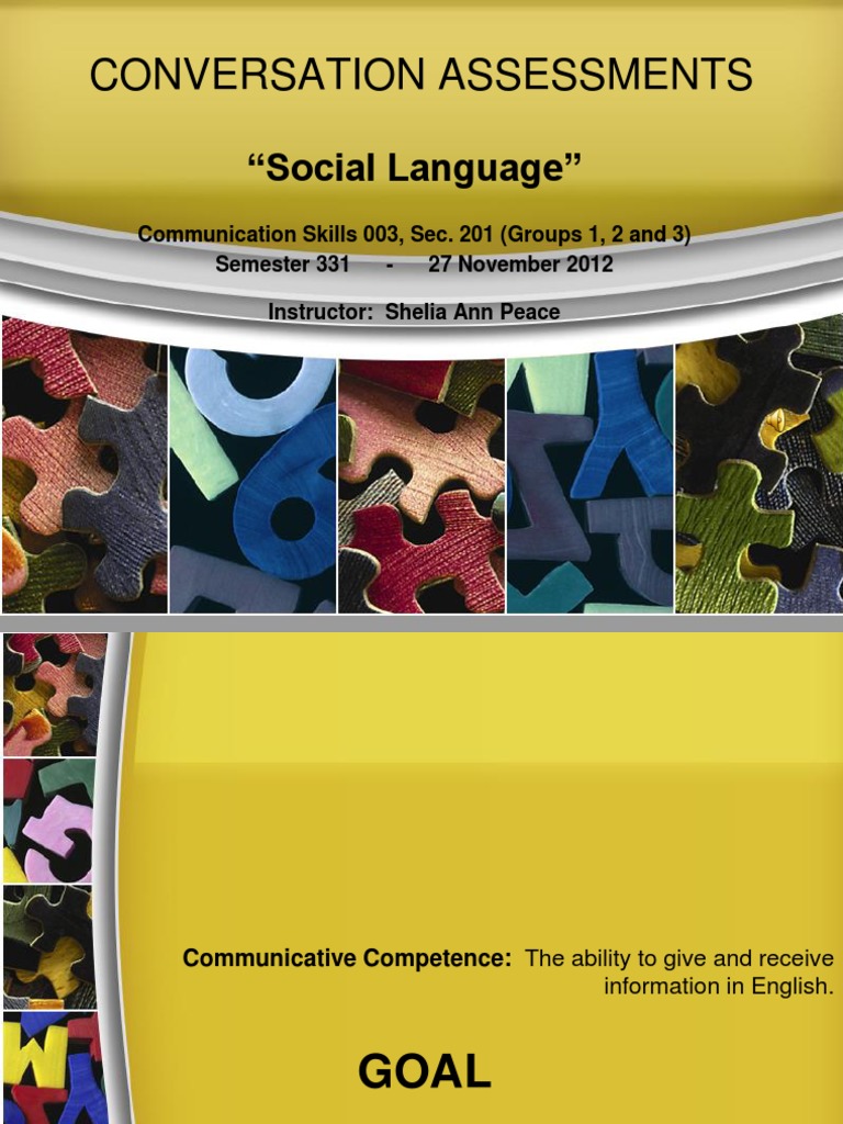 Conversation Assessments 2 Groups 1 2 and 3 Sec 201 Sem 331 | PDF ...
