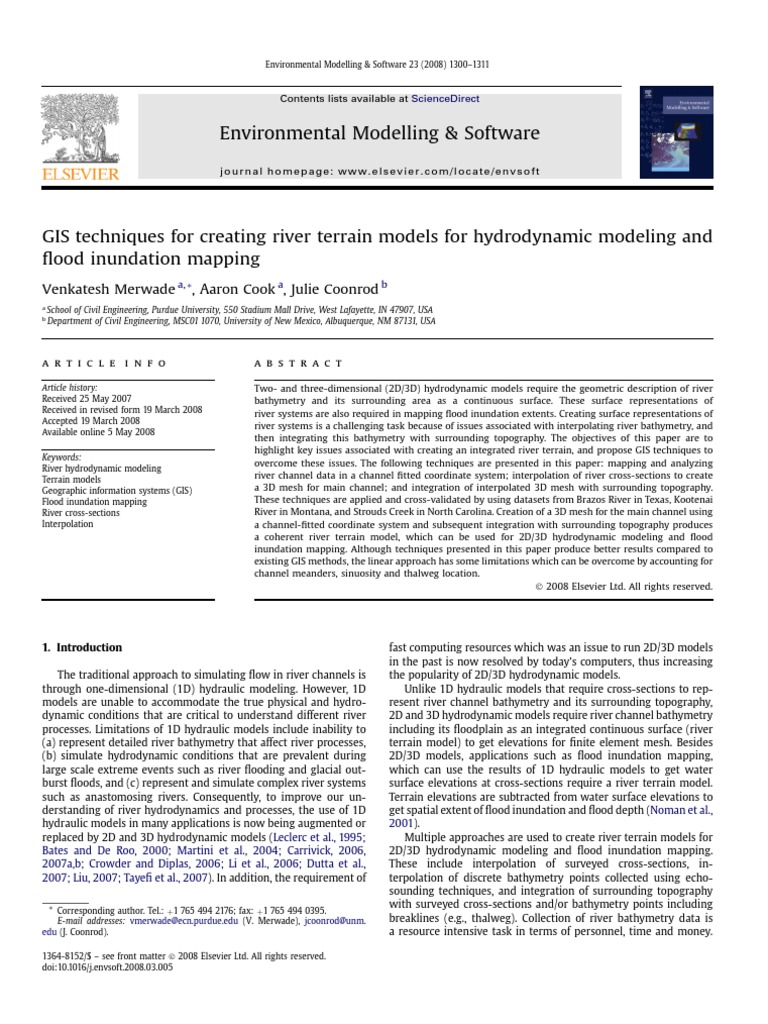 Environmental Modelling & Software: Venkatesh Merwade, Aaron Cook ...