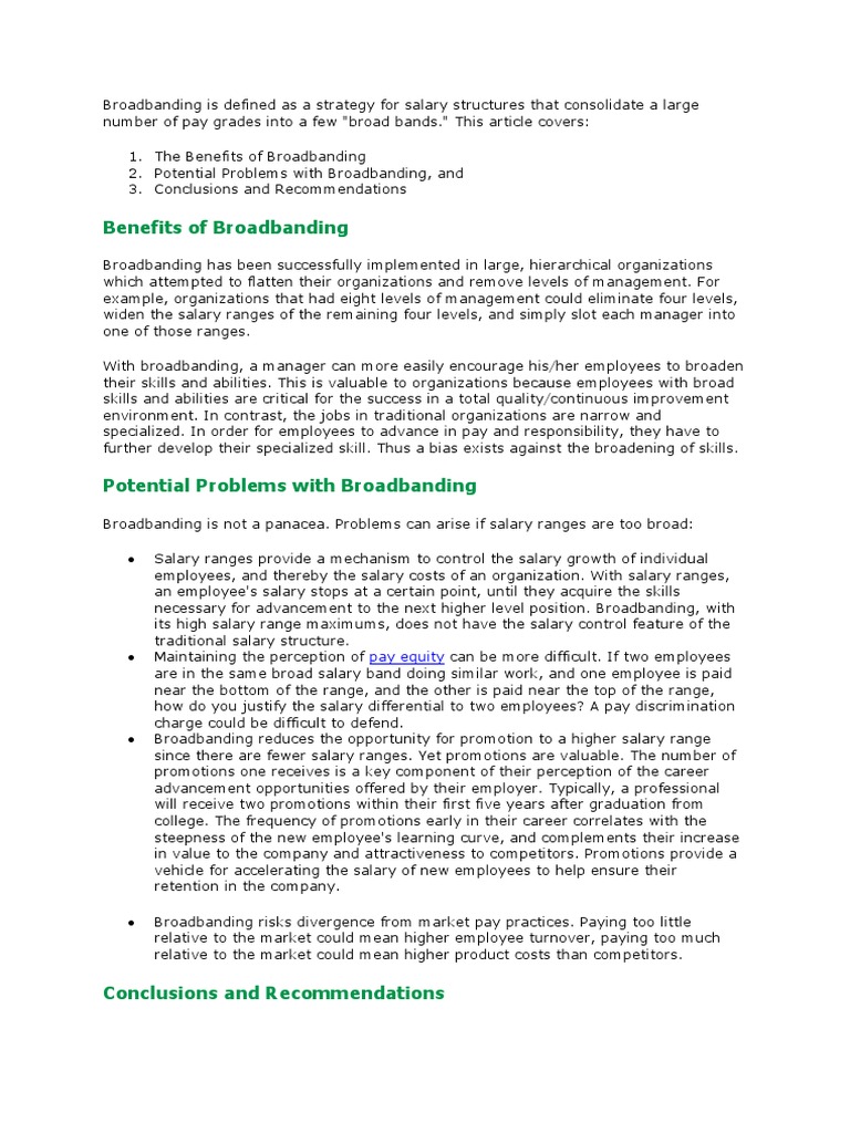 Managing Salary Bands with Broadbanding | PDF | Employment | Salary