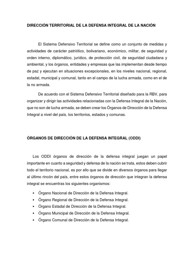 Defensa Integral de La Nacion | PDF | Estado (política) | Nación
