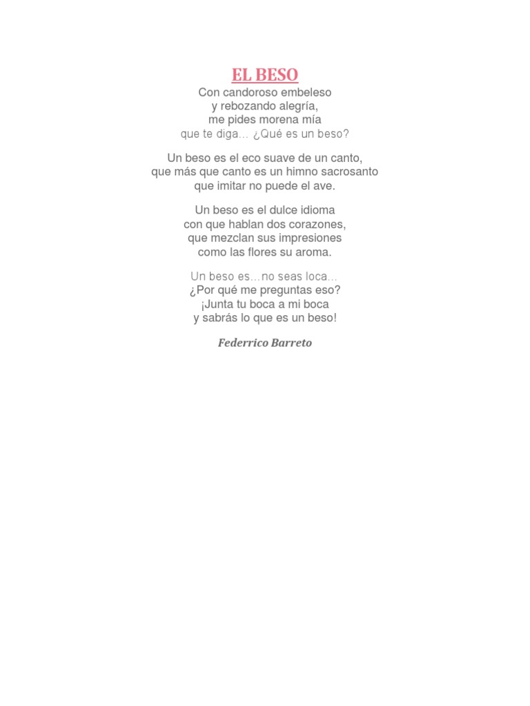 El Significado Poético del Beso | PDF | Poesía