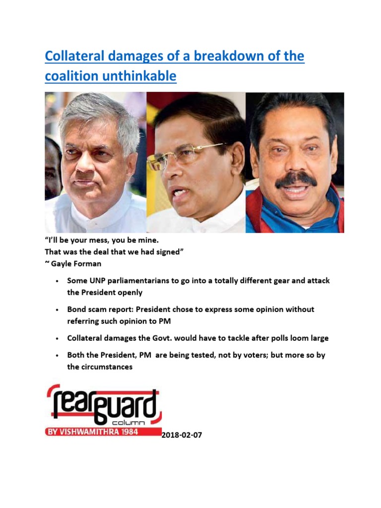Collateral Damages of A Breakdown of The Coalition Unthinkable | PDF ...