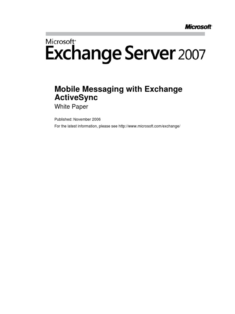 Mobile Messaging With Exchange Active Sync | PDF | Microsoft Exchange ...