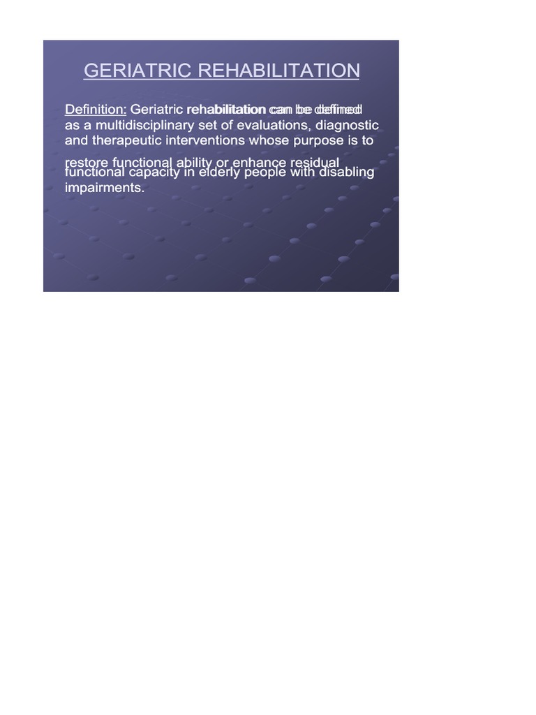 Geriatric Rehabilitation | PDF | Muscle | Anatomical Terms Of Motion