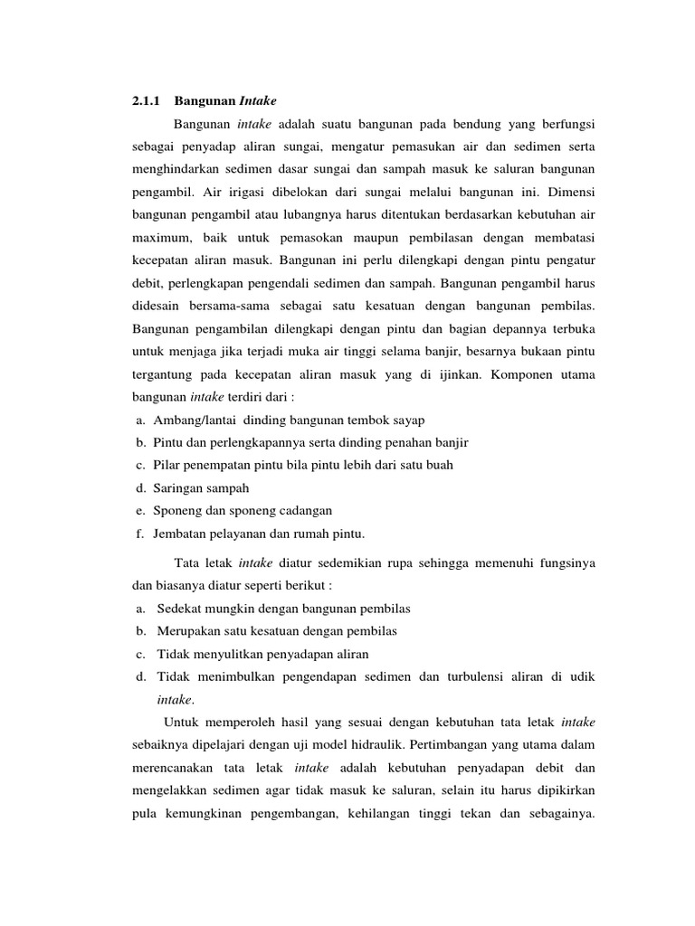 Bangunan Intake 2 | PDF