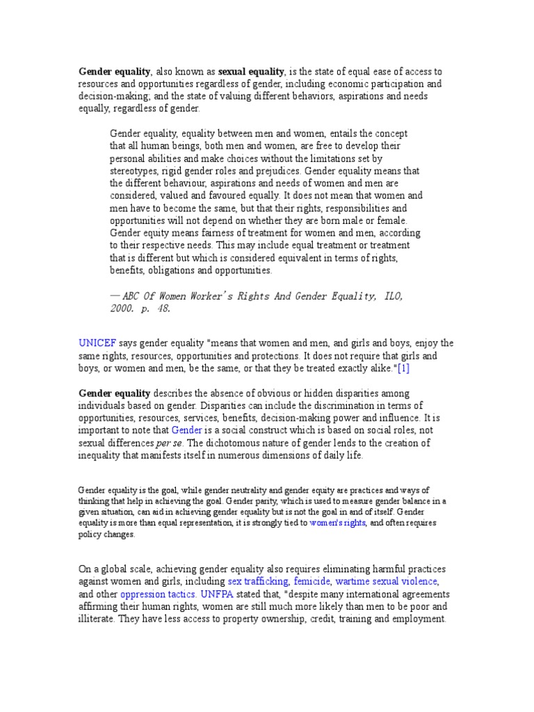 Gender Equality Introduction | PDF | Gender Equality | Gender Studies