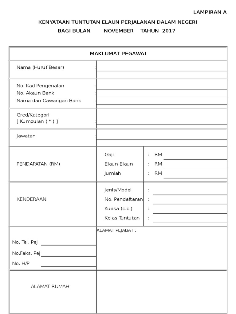 Borang Tuntutan SPM 2017 | PDF