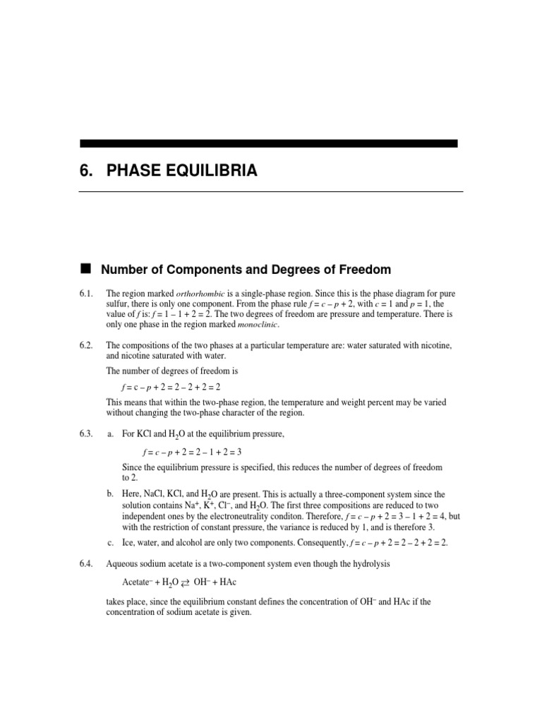 Understanding Phase Equilibria: Degrees of Freedom, Phase Rules, and ...
