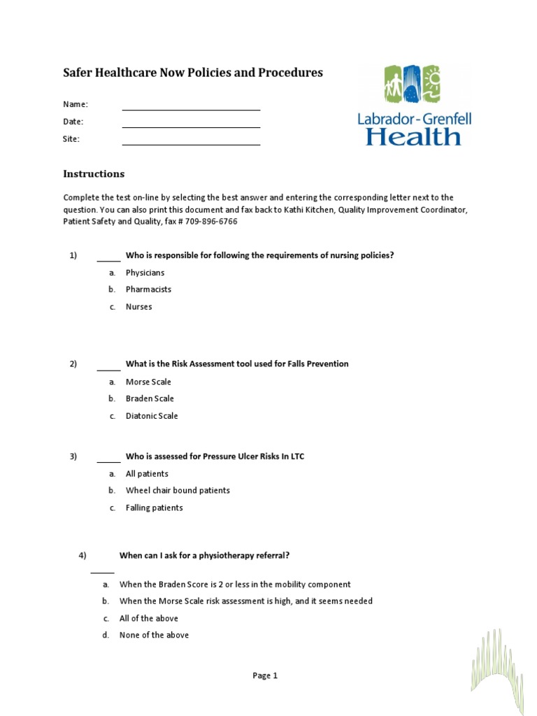 Patient Safety Quiz for Healthcare Staff | PDF | Patient Safety ...