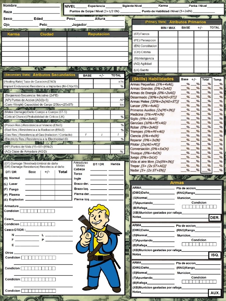 Fallout - Hoja de Personaje | PDF