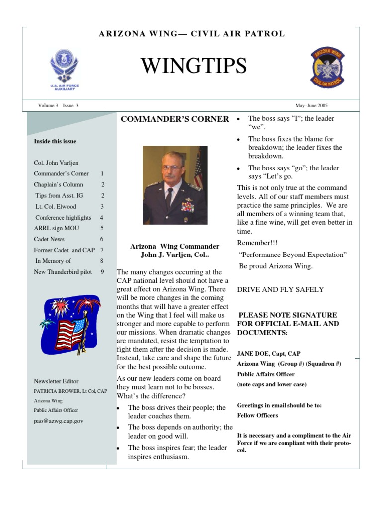 Arizona Wing - May 2005 | PDF | Civil Air Patrol | United States Air Force