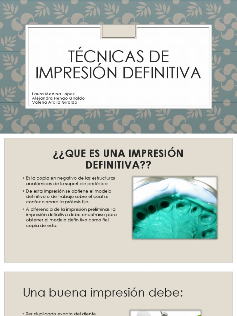 Técnicas de Impresión Definitiva | PDF | Dentadura postiza | Naturaleza