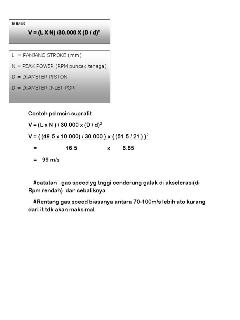 Rumus Menghitung Kecepatan Gas Motor | PDF