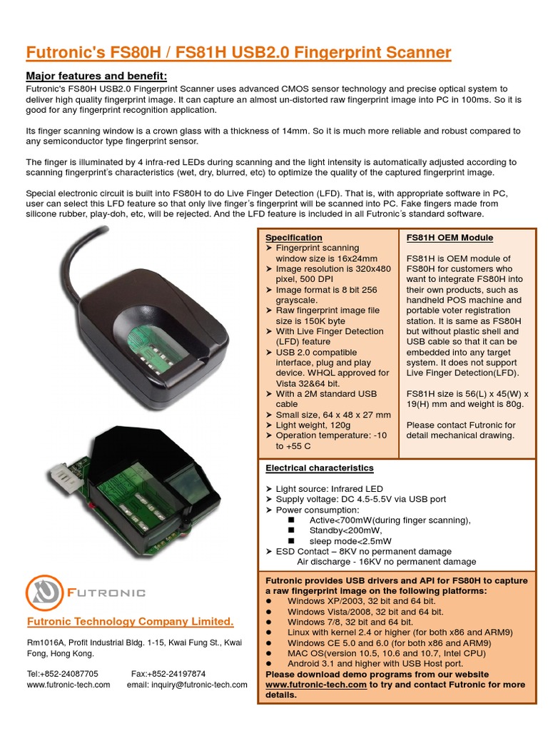 FS80 81H Brochure | PDF | Image Scanner | Fingerprint