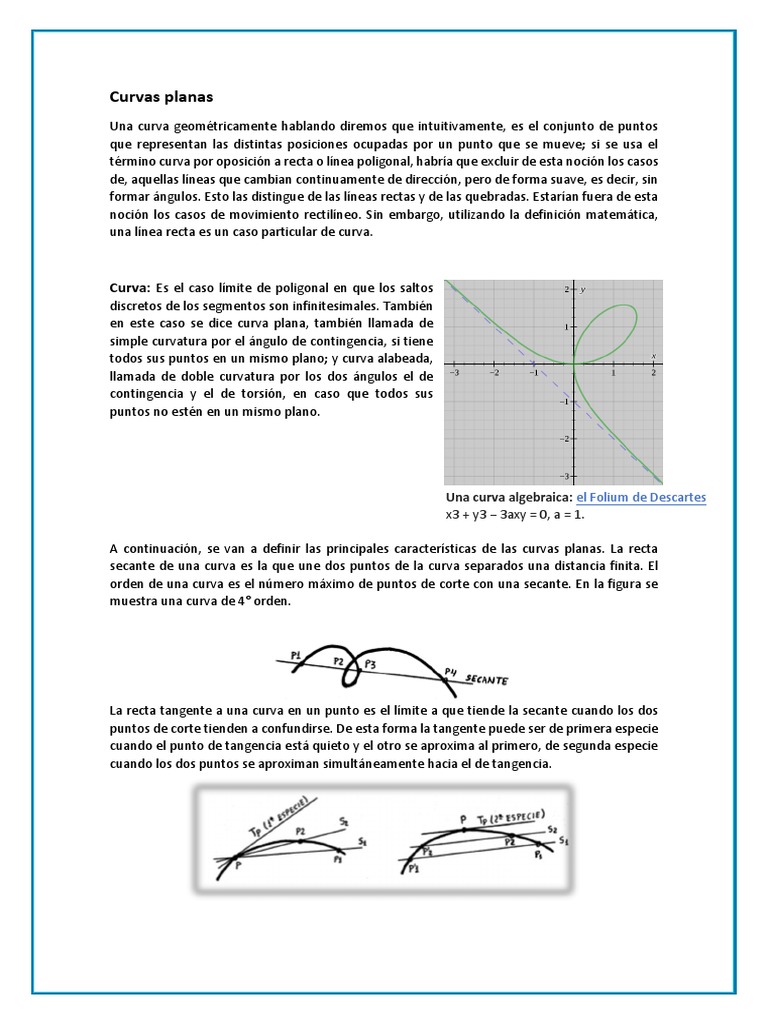 Curvas Planas | PDF | Curva | Tangente