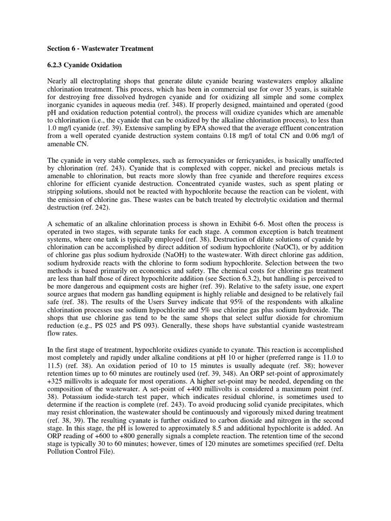 Alkaline Chlorination for Cyanide Treatment | PDF | Cyanide | Chlorine