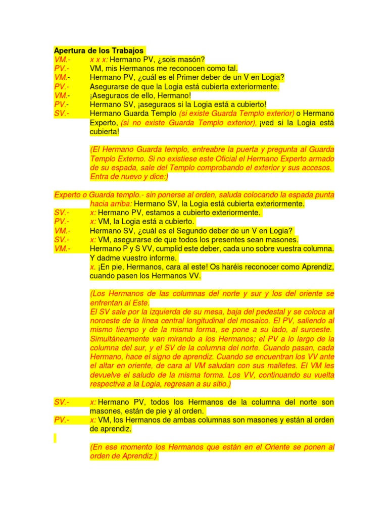 1 GRADO Scottish Rite First Degree REAA v1.0 | PDF | Masonería | Juramento