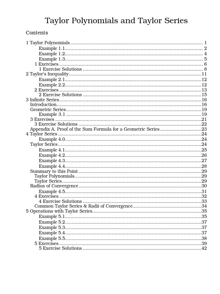 Taylor Polynomials PDF | PDF | Tangent | Series (Mathematics)