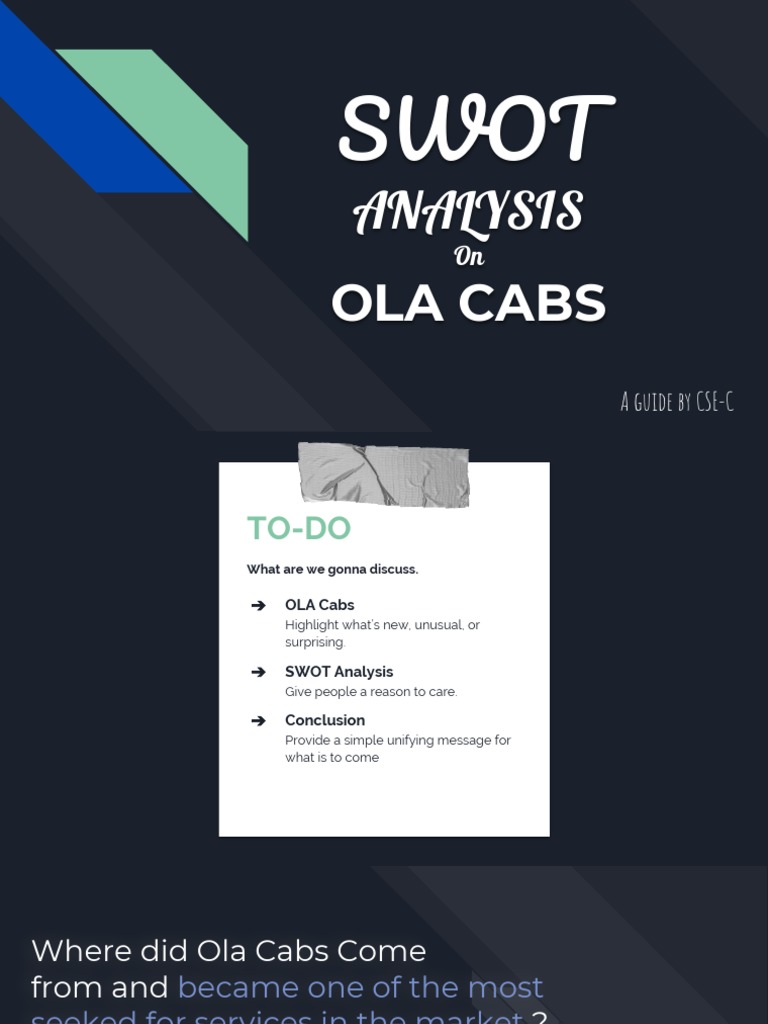 OLA Cabs Swot Analysis | PDF | Business Economics | Market (Economics)
