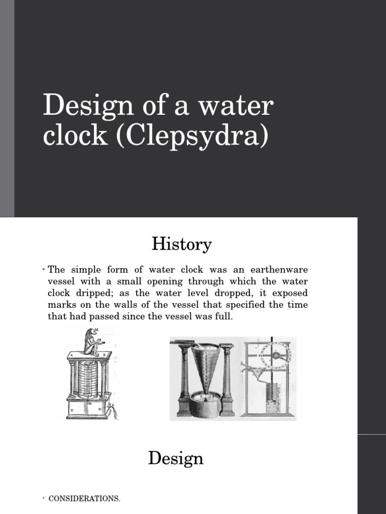 Design of A Water Clock (Clepsydra) | PDF
