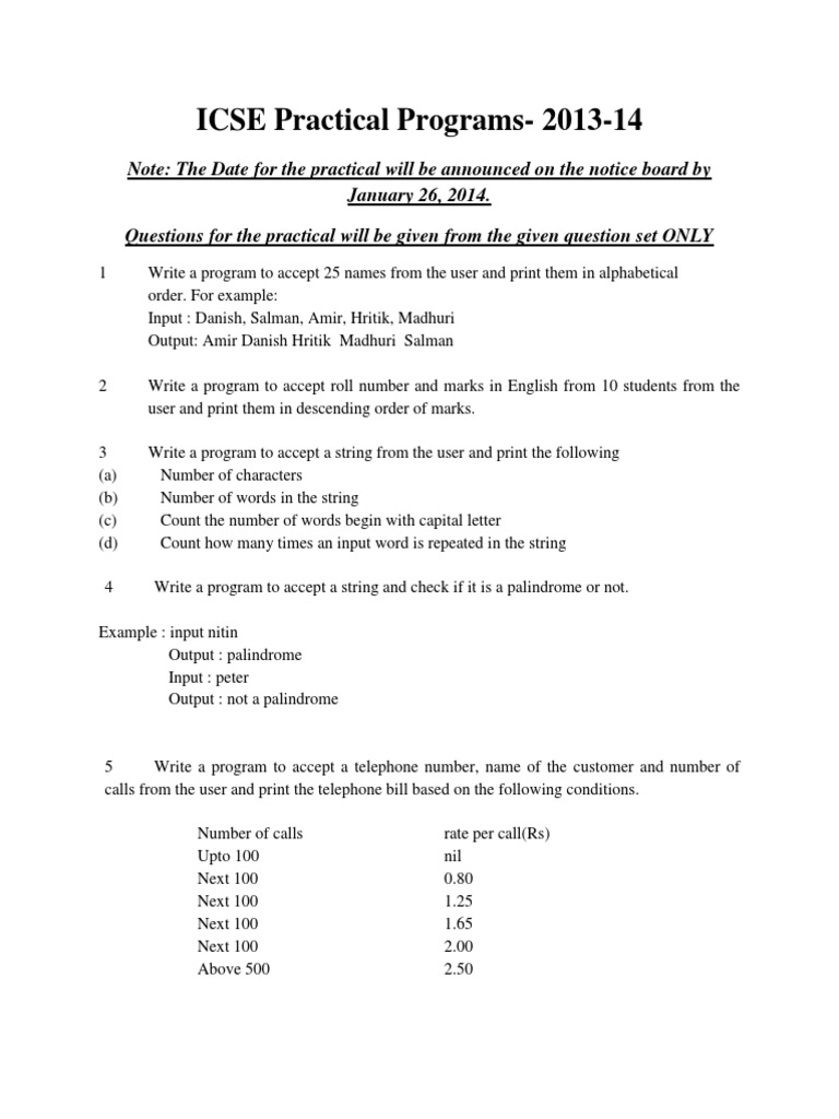 Rani Icse Practicals Pdf String Computer Science Constructor Object Oriented Programming 4397