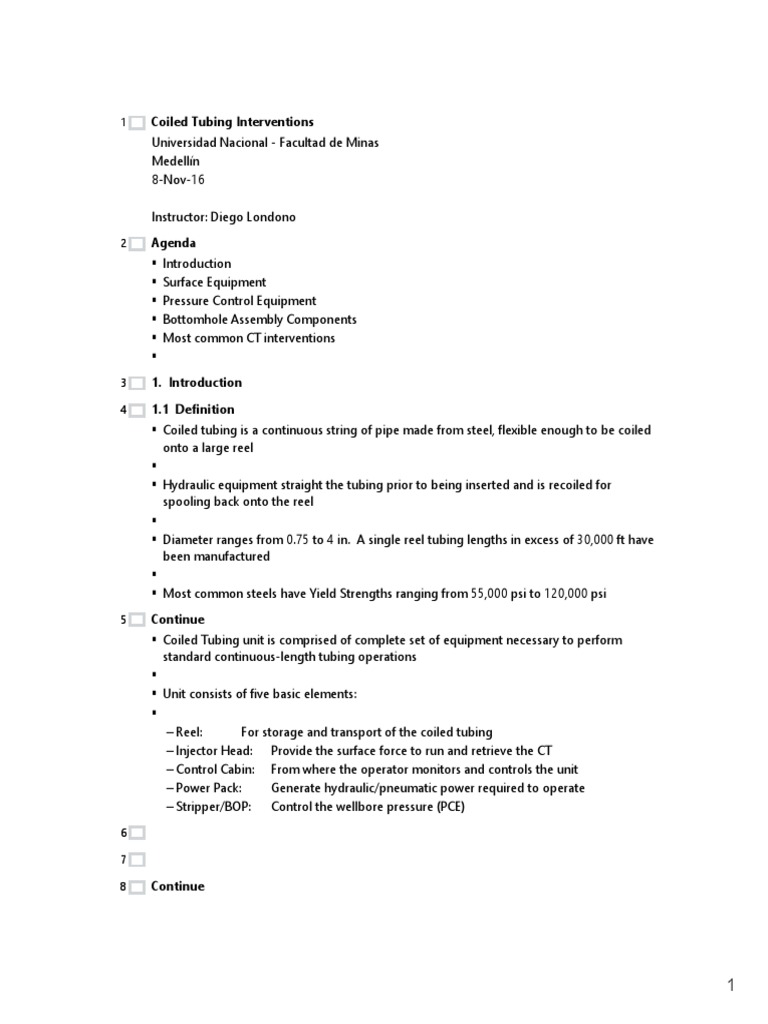 Coiled Tubing Interventions | PDF | Filtration | Casing (Borehole)